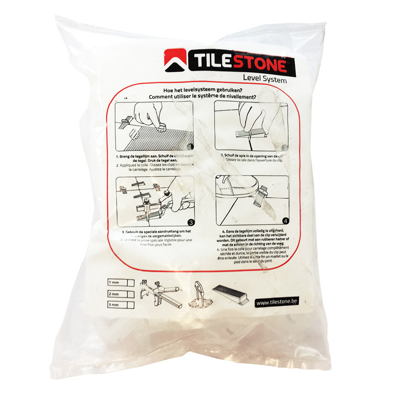 Accessories | 30x20 cm | Tilestone Level System Clips 3mm-250st-Hoog ...